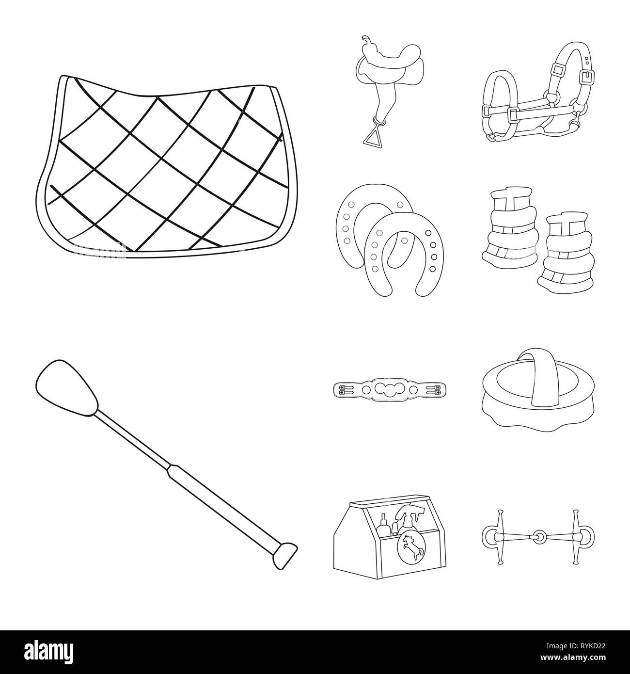 Vector Illustration von Pferd und Reiter Logo. Sammlung von Reiten und ...