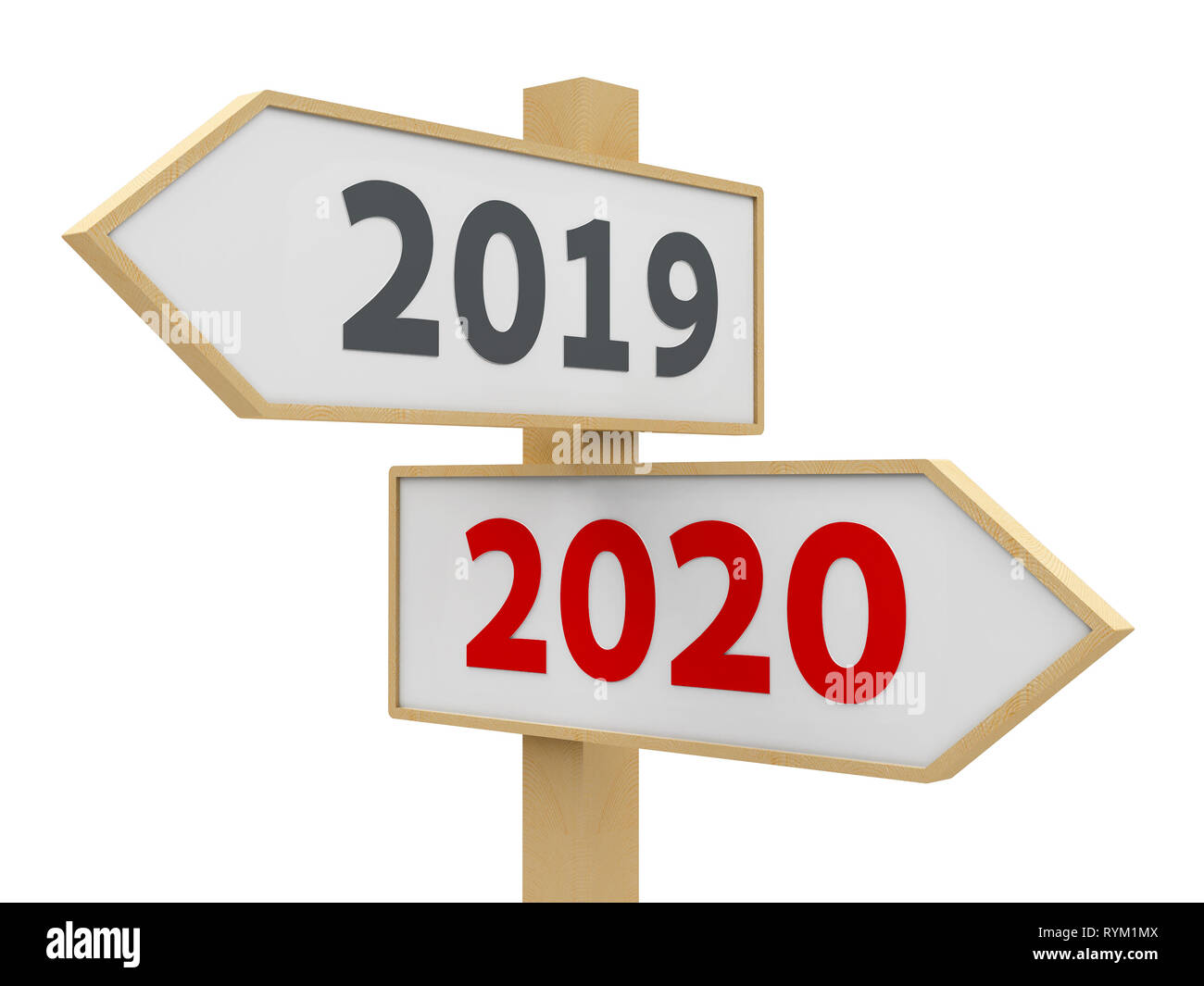 Schild mit 2019-2020 ändern auf weißem Hintergrund stellt den neuen ... Schild mit 2019-2020 ändern auf weißem Hintergrund stellt den neuen ...