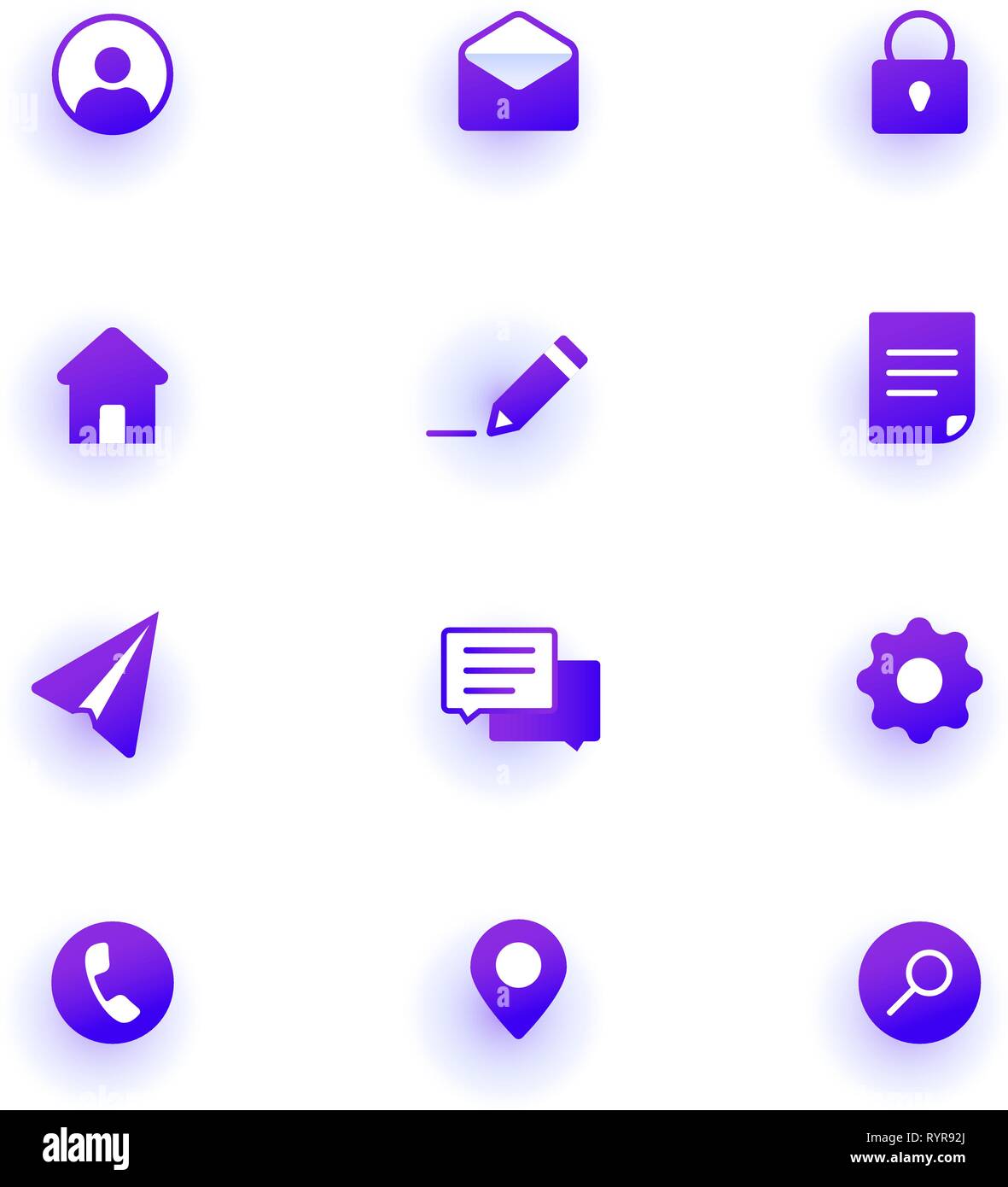 Moderne Web Icons Pack. Satz Symbole für Standort Stock-Vektorgrafik ...