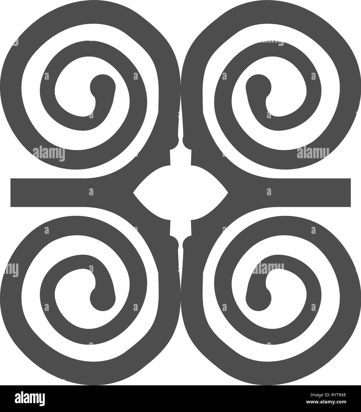 Demut, mit Stärke oder Symbol der wisdowm adinkra Symbol. Tribal Symbol ...