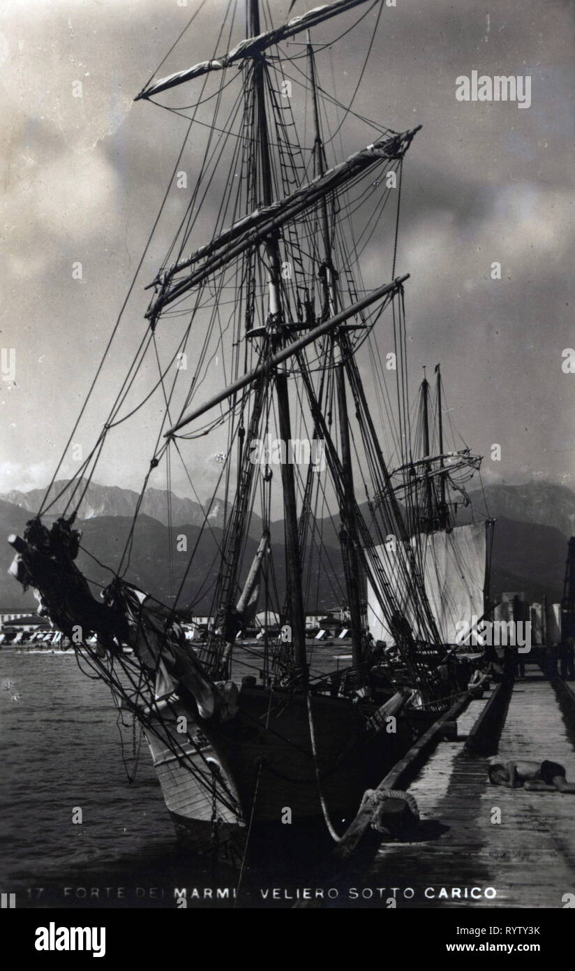 Transport/Verkehr, Navigation, Segelschiff, Frachtschiff für den Transport von Marmor, Italien ...