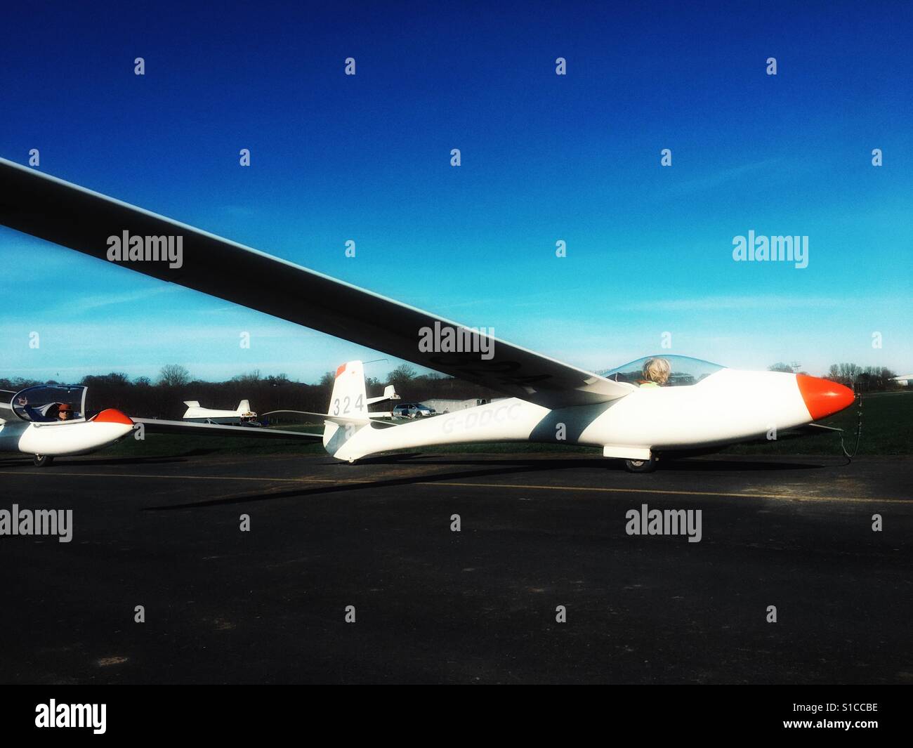 Oldtimer Segelflugzeug Glasflugel Standard Libelle Stockfotografie - Alamy