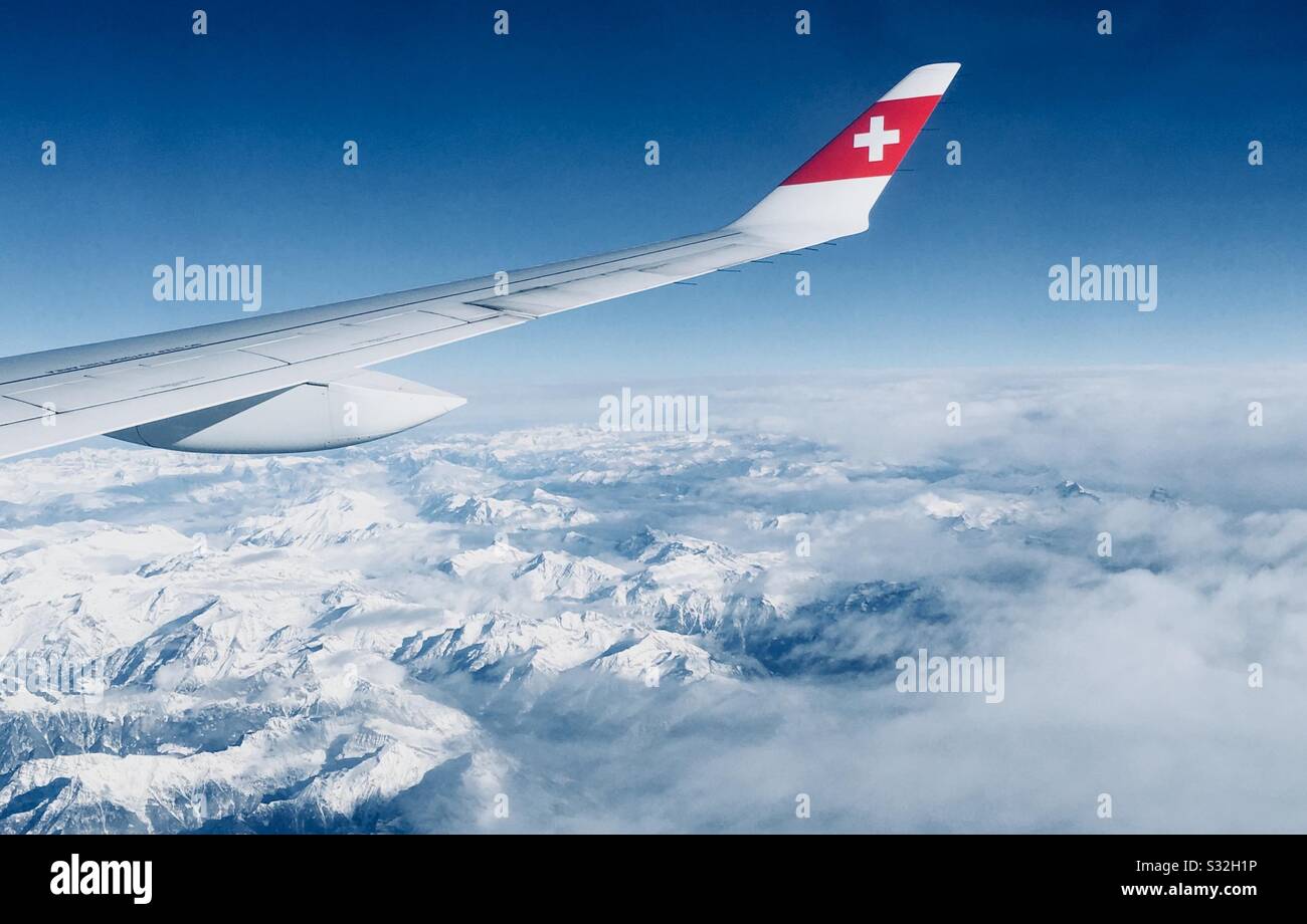 Swiss air plane Stockfotos und -bilder Kaufen - Alamy