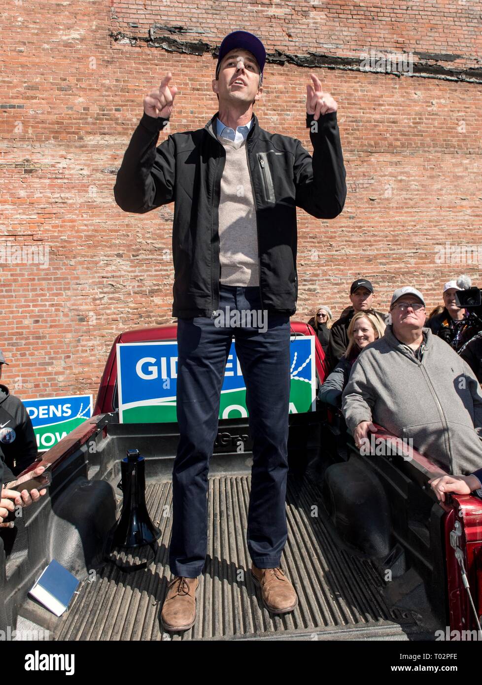 Waterloo, Iowa, USA. 16 Mär, 2019. BETO O'Rourke, der seine Kandidatur ...
