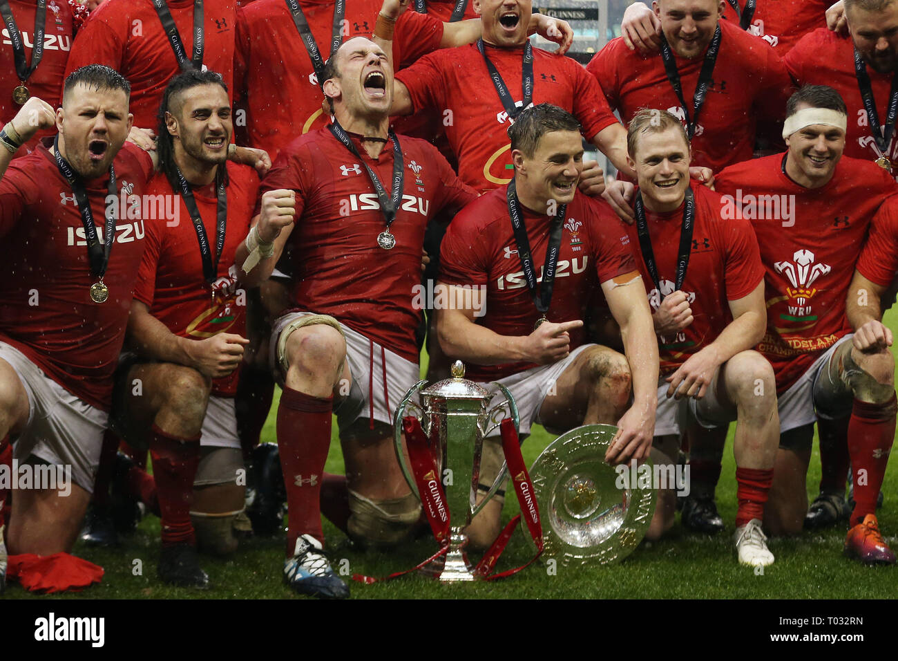 Cardiff, Großbritannien. 16. März 2019. Alun Wyn Jones, die Wales Rugby ...