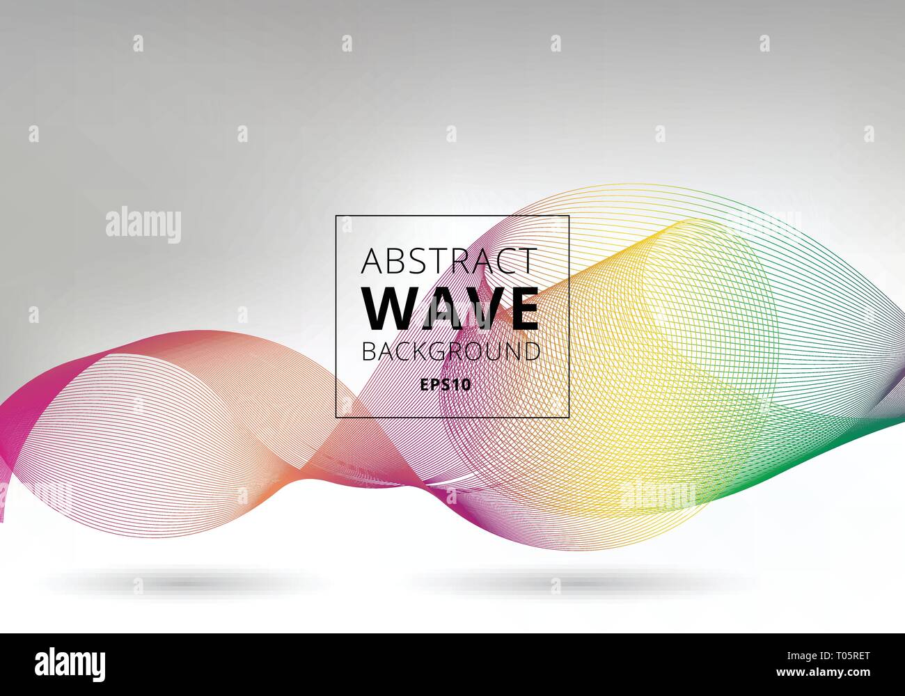 Abstrakte glatte Wellen bunte Linien auf weißem Hintergrund. Flüssige ...