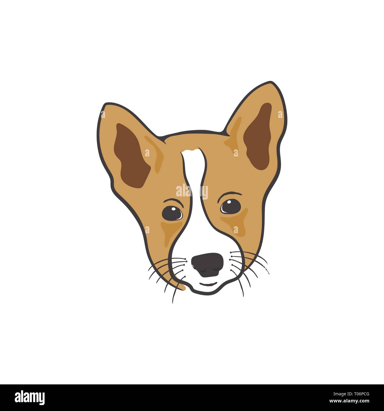 Hund Kopf Symbol. Silhouette retro Style. Bunte Hund. Vektor ...