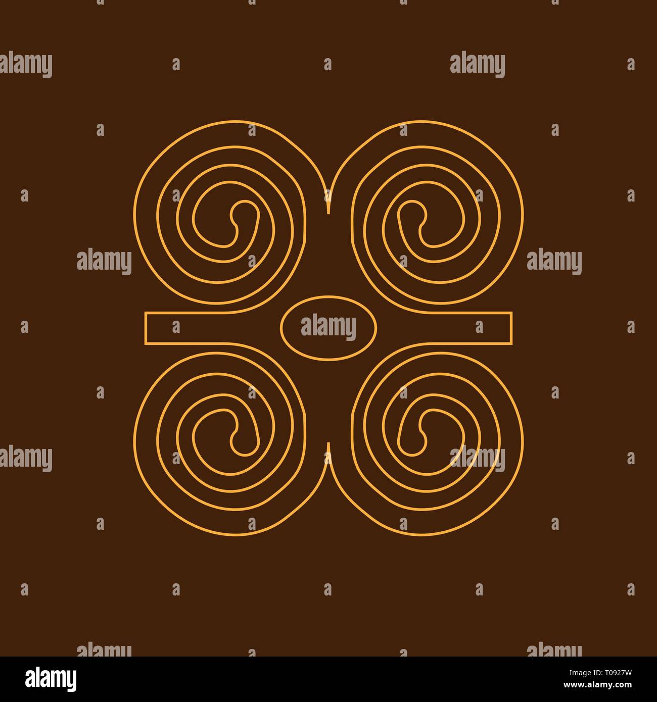 Demut, mit Stärke oder Symbol der wisdowm adinkra Symbol. Tribal Symbol ...