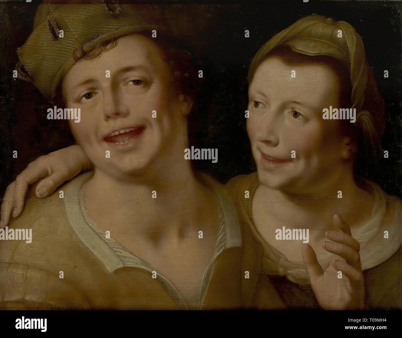 'Lachen Paar'. Holland, ca. 1620. Abmessungen: 39 x 50 cm. Museum: Staatliche Eremitage, St ...