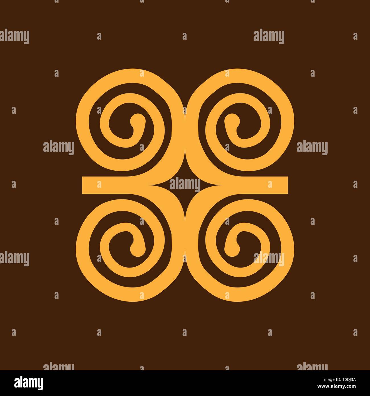 Demut, mit Stärke oder Symbol der wisdowm adinkra Symbol. Tribal Symbol ...