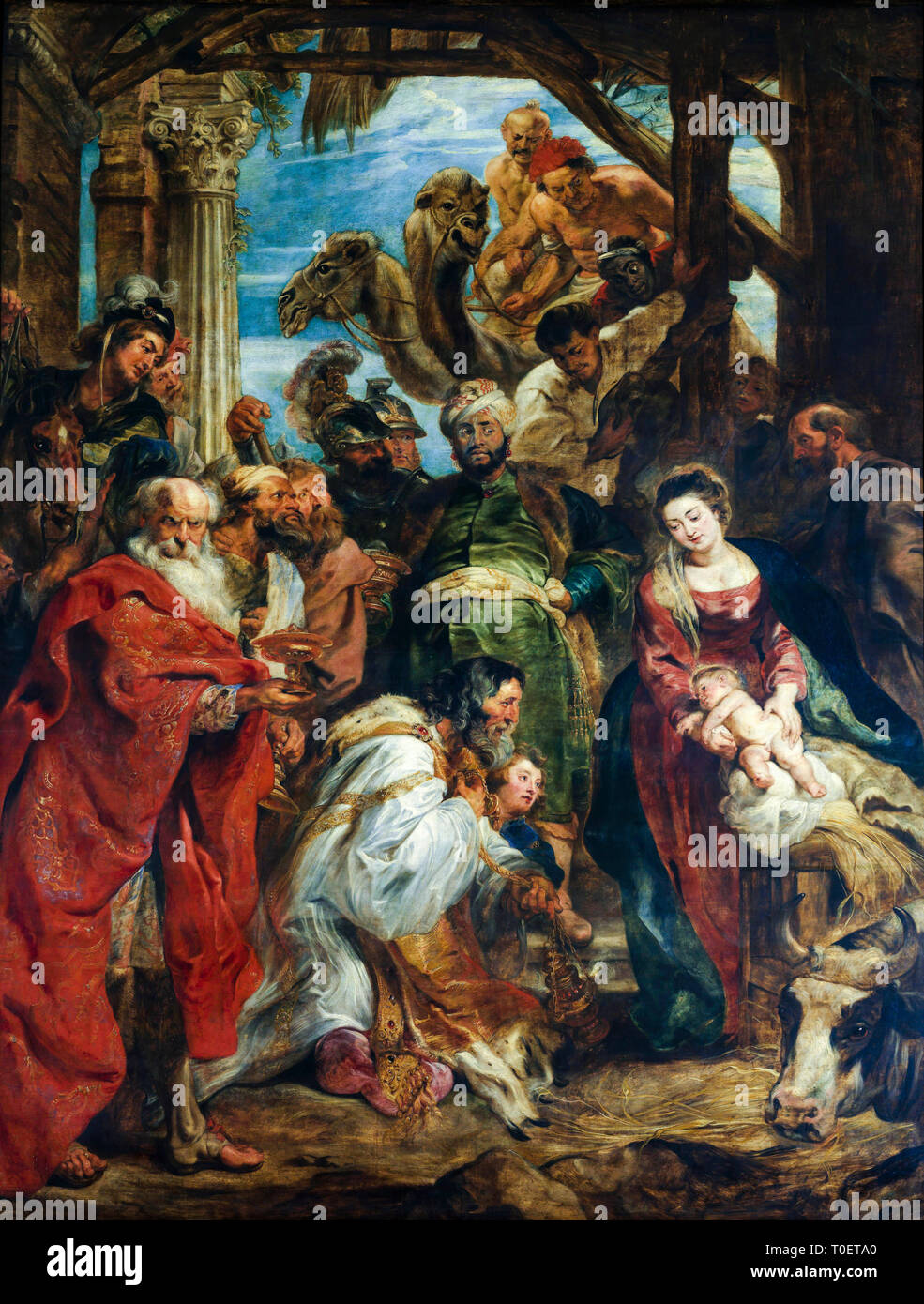 Peter Paul Rubens, die Anbetung der Heiligen Drei Könige, 1624, Malerei Stockfotografie - Alamy