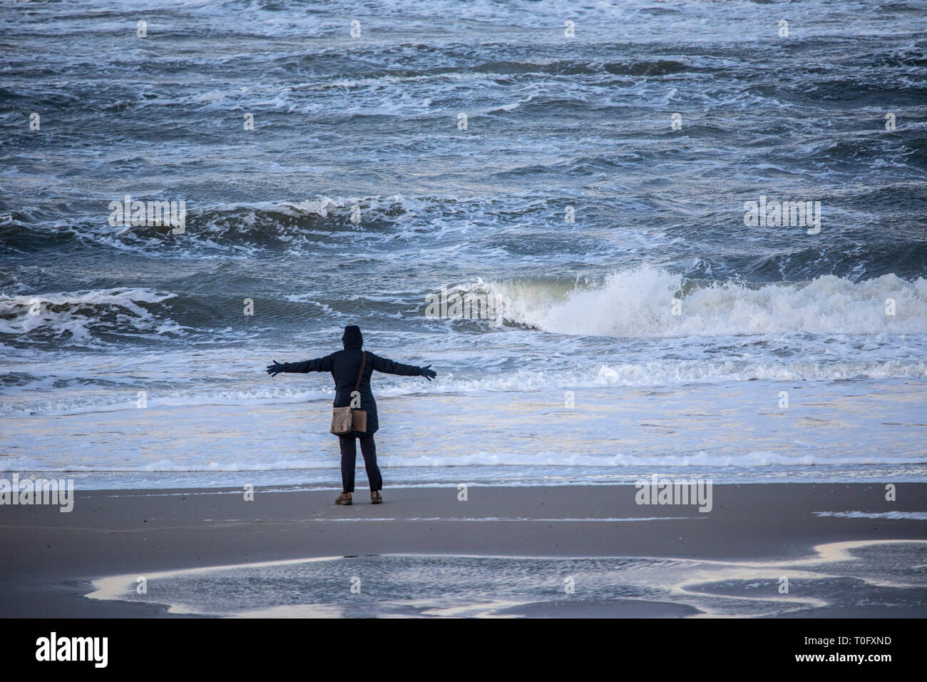 Wangerooge Insel, Ostfriesland, Wattenmeer, West Beach durch Sturm ...