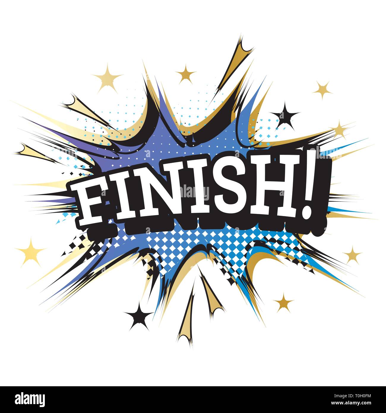 Fertig! Comic Text im Pop Art Stil. Vector Illustration Stock ...