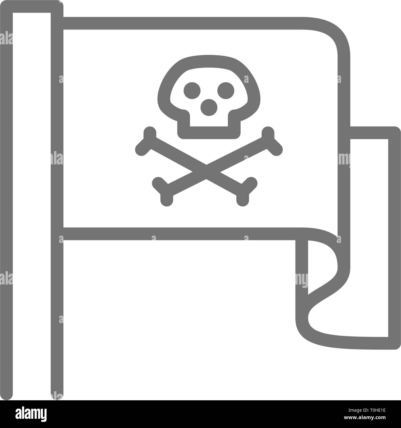 Skull flag pirate pictogram symbol -Fotos und -Bildmaterial in hoher ...