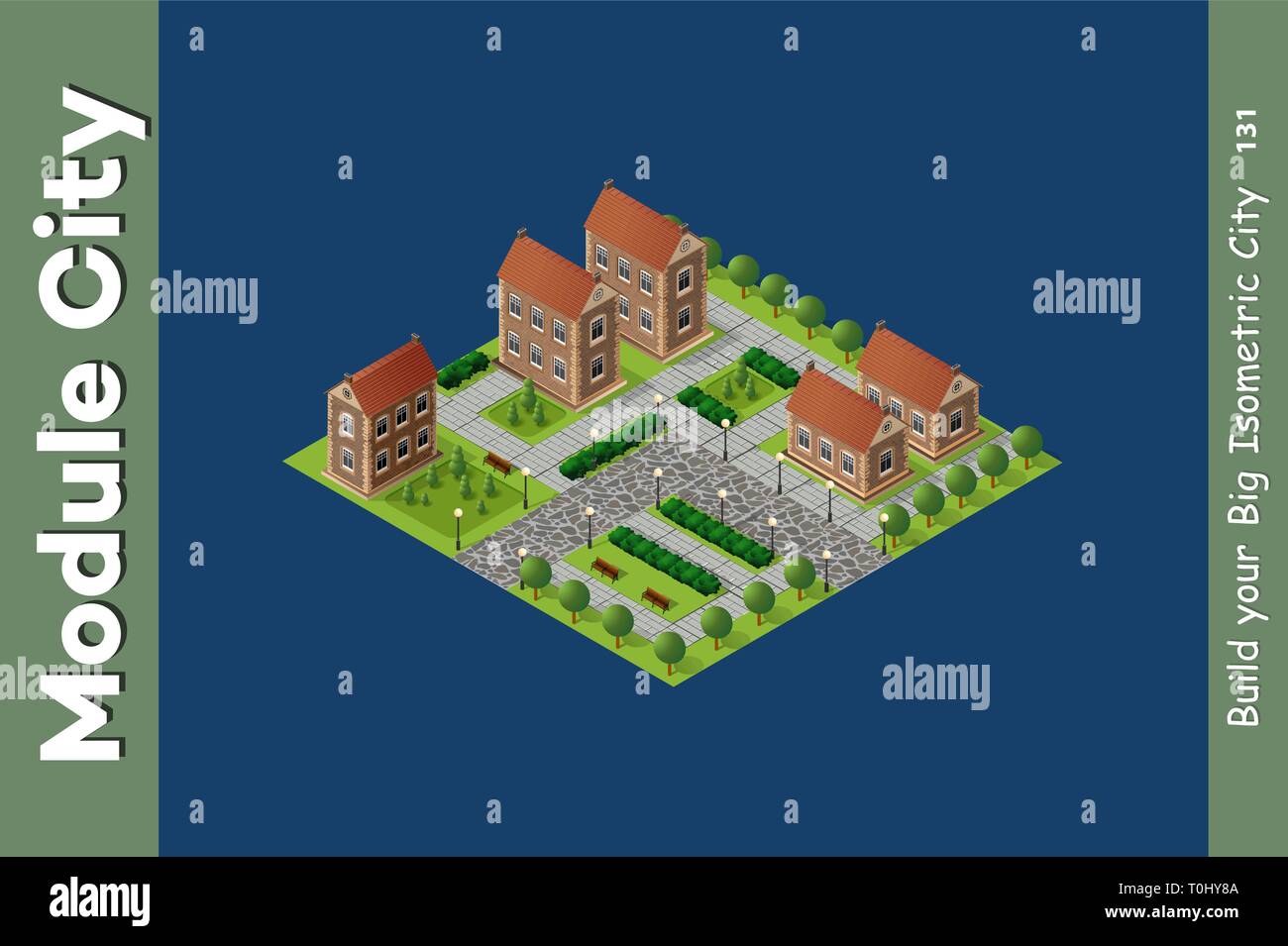 Mapa de la ciudad vintage Stock-Vektorgrafiken kaufen - Alamy