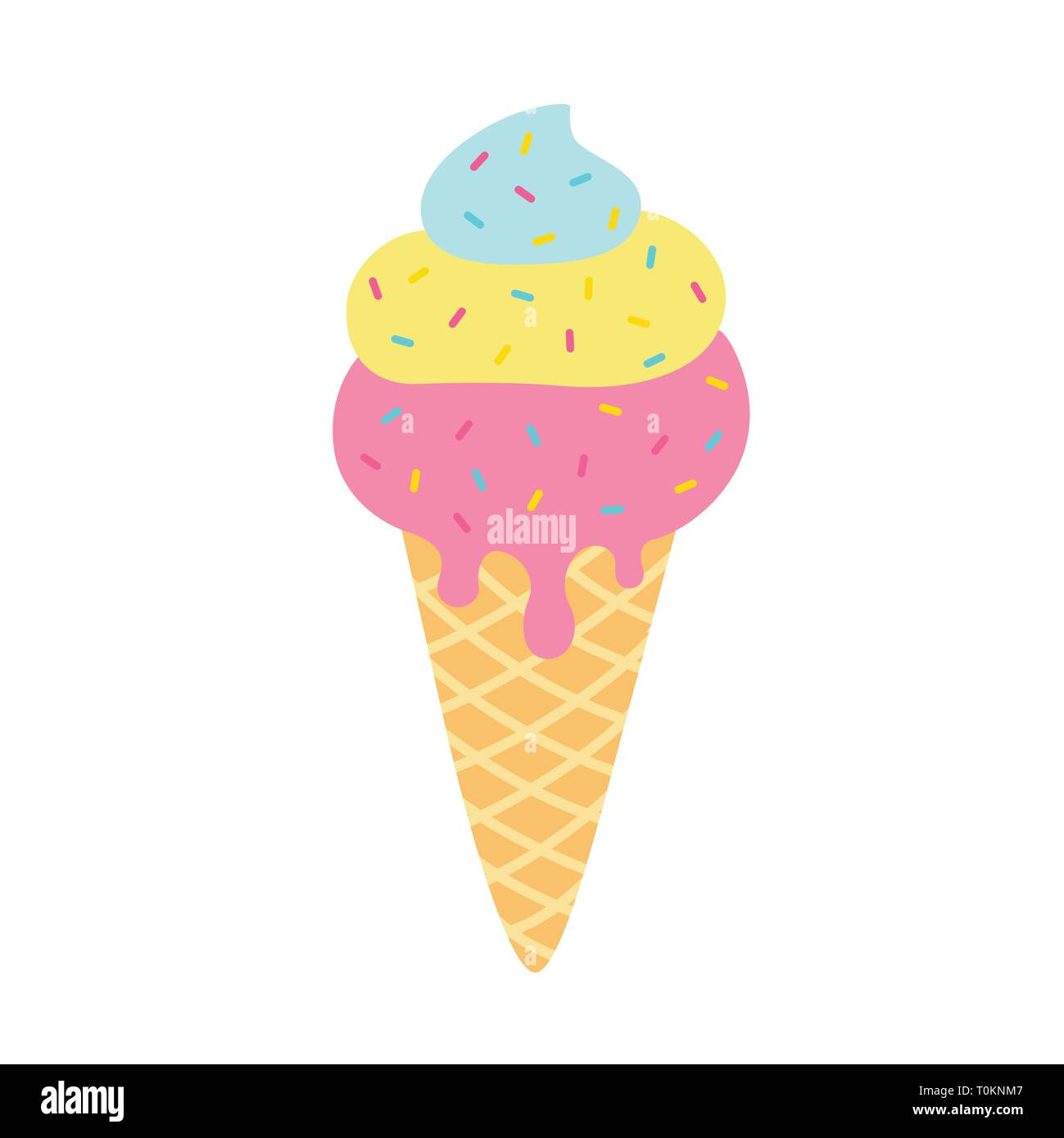 Cartoon cute Ice Cream mit bunter Glasur Stock Vektorgrafik Alamy