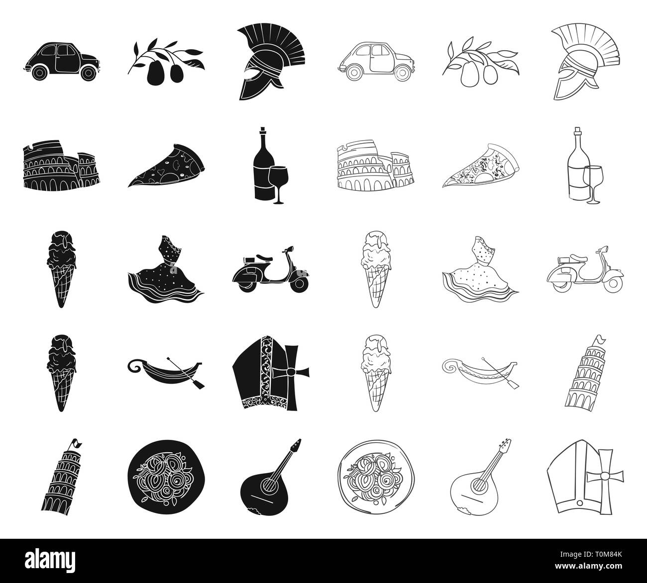 Kunst, Attribute, Schwarz, Outline, Junge, Auto, Sammlung, Colosseum ...