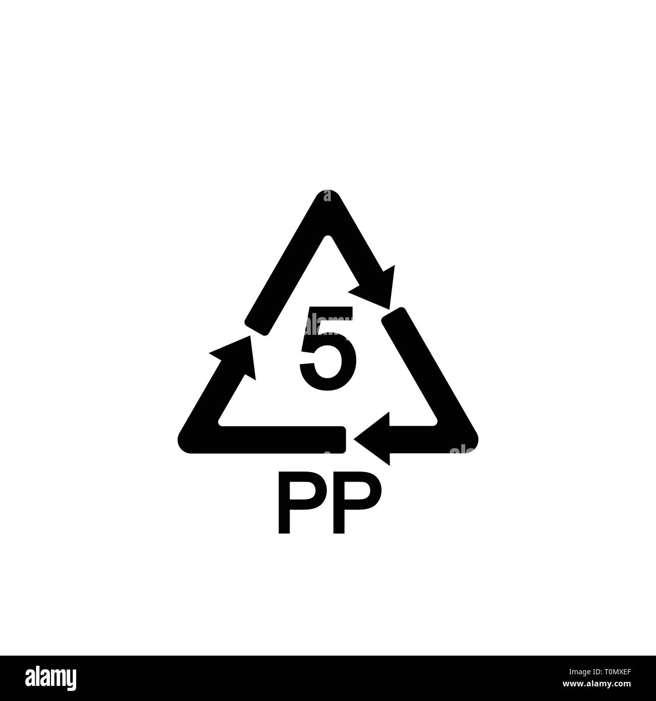5 pp-Symbol. PP5-Symbol. Polypropylen, thermoplastisches Polymer ...