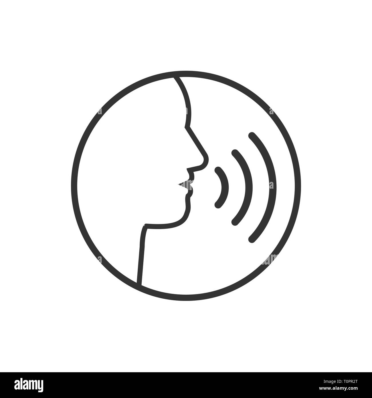 Vector Illustration, flache Bauform. Kopf sprechen sprechen Symbol ...