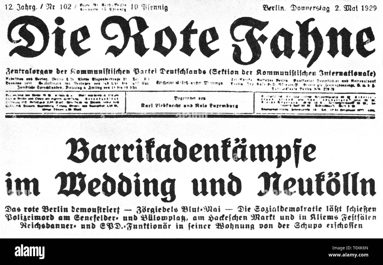 Die rote fahne zeitung historic -Fotos und -Bildmaterial in hoher ...