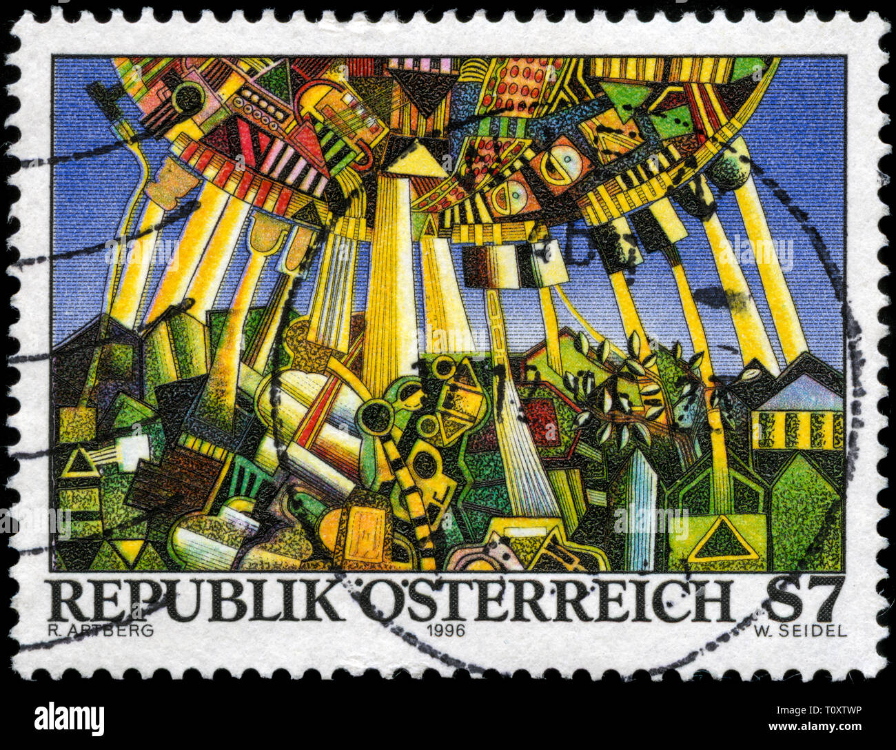 Briefmarke aus Österreich in der Modernen Kunst in der Serie 1996 ...