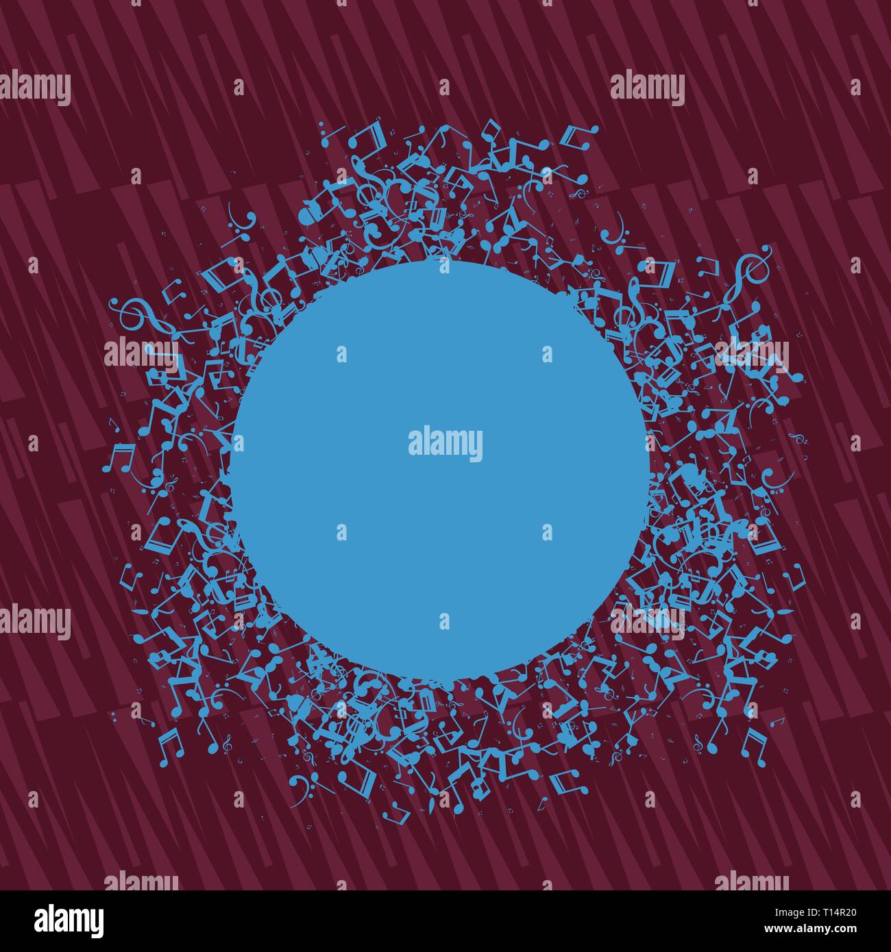 Disarrayed und Durcheinander Noten Symbol Umgebung leer Bunter Kreis ...