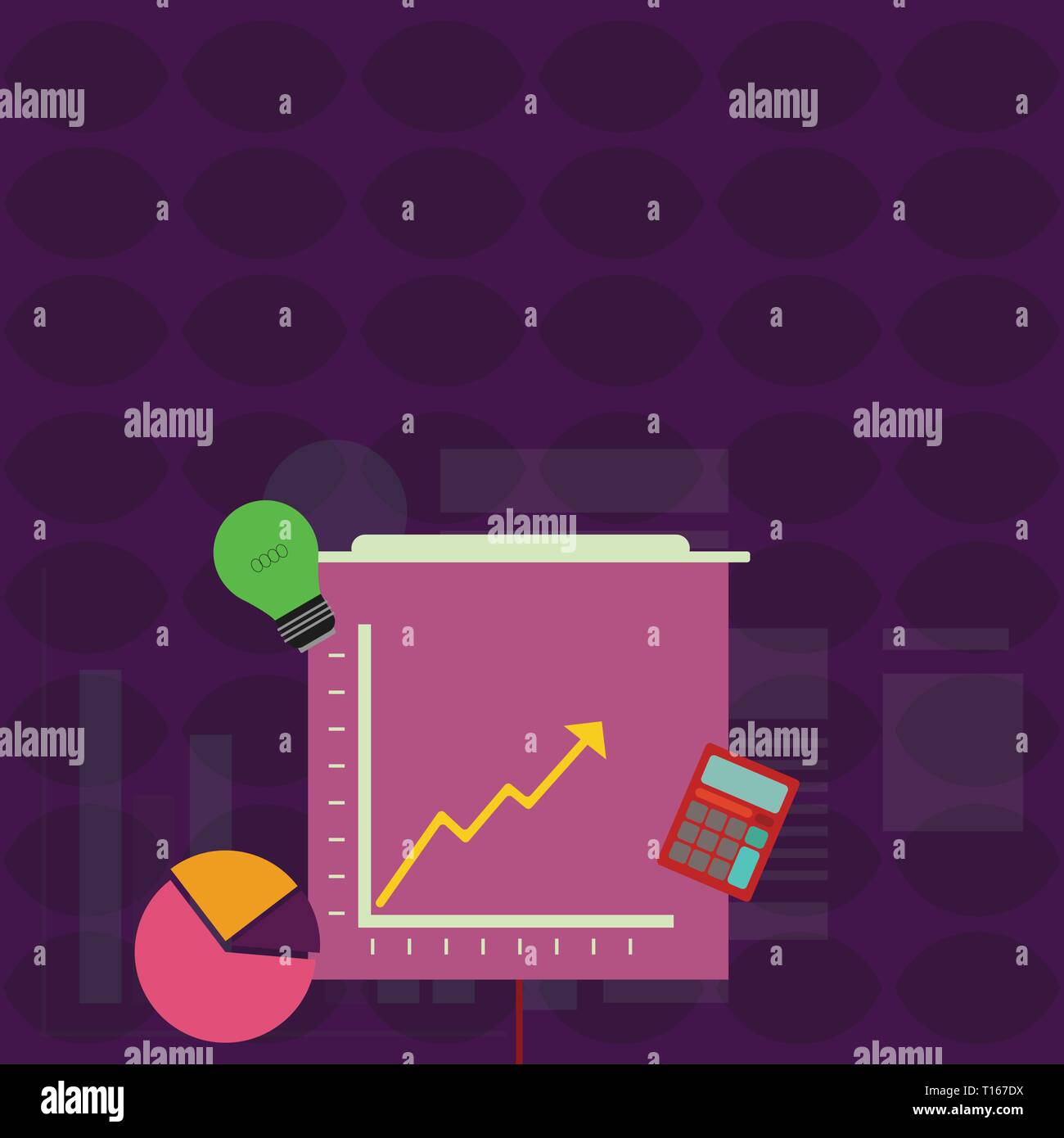 Investitionen Symbole von Kreis- und Liniendiagramm mit Pfeil Rauf ...