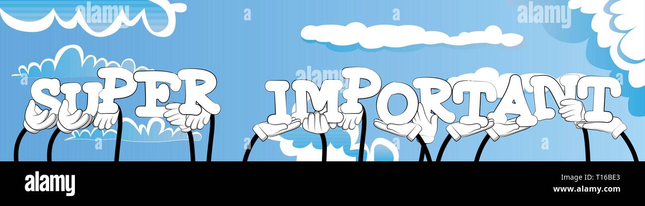 Diverse Hände, die Buchstaben des Alphabets erstellt das Wort Super ...