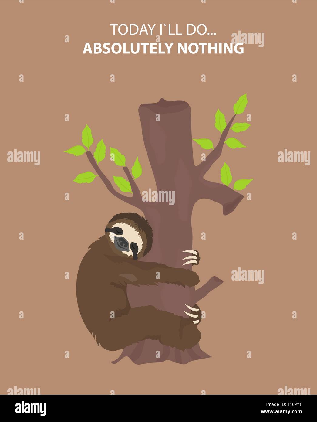 Die Geschichte von einem Faultier. Im Freien. Lustige cartoon Faultiere ...