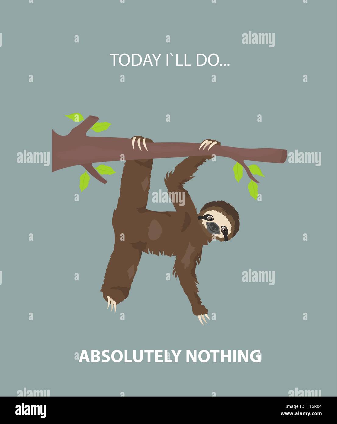 Die Geschichte von einem Faultier. Im Freien. Lustige cartoon Faultiere ...