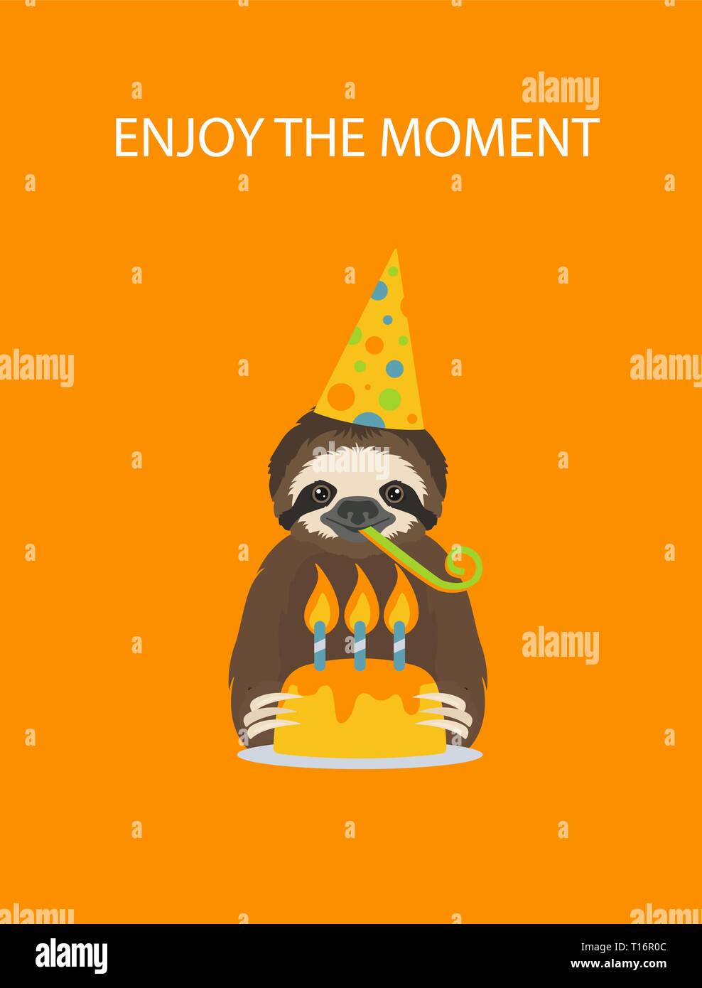 Die Geschichte von einem Faultier. Auf der Party mit Freunden. Lustige ...