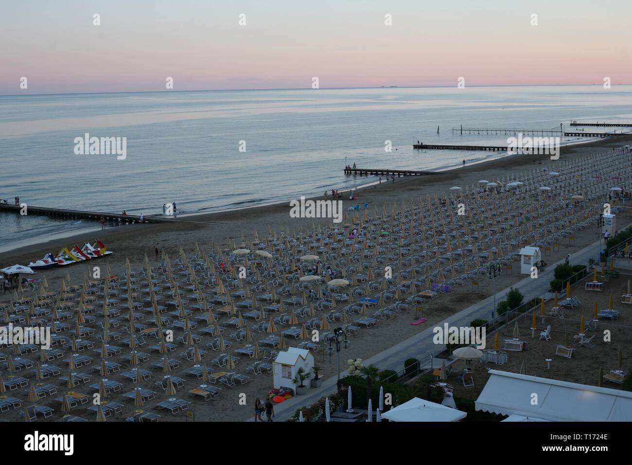 Das Lido di Jesolo ist der Strand von Jesolo, in der Provinz von Venedig, Italien ...