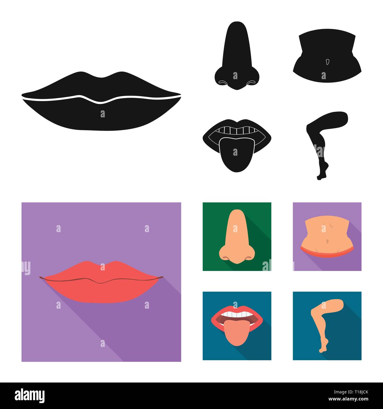 Vector Illustration von Körper und Symbol. Satz von Körper und Anatomie ...