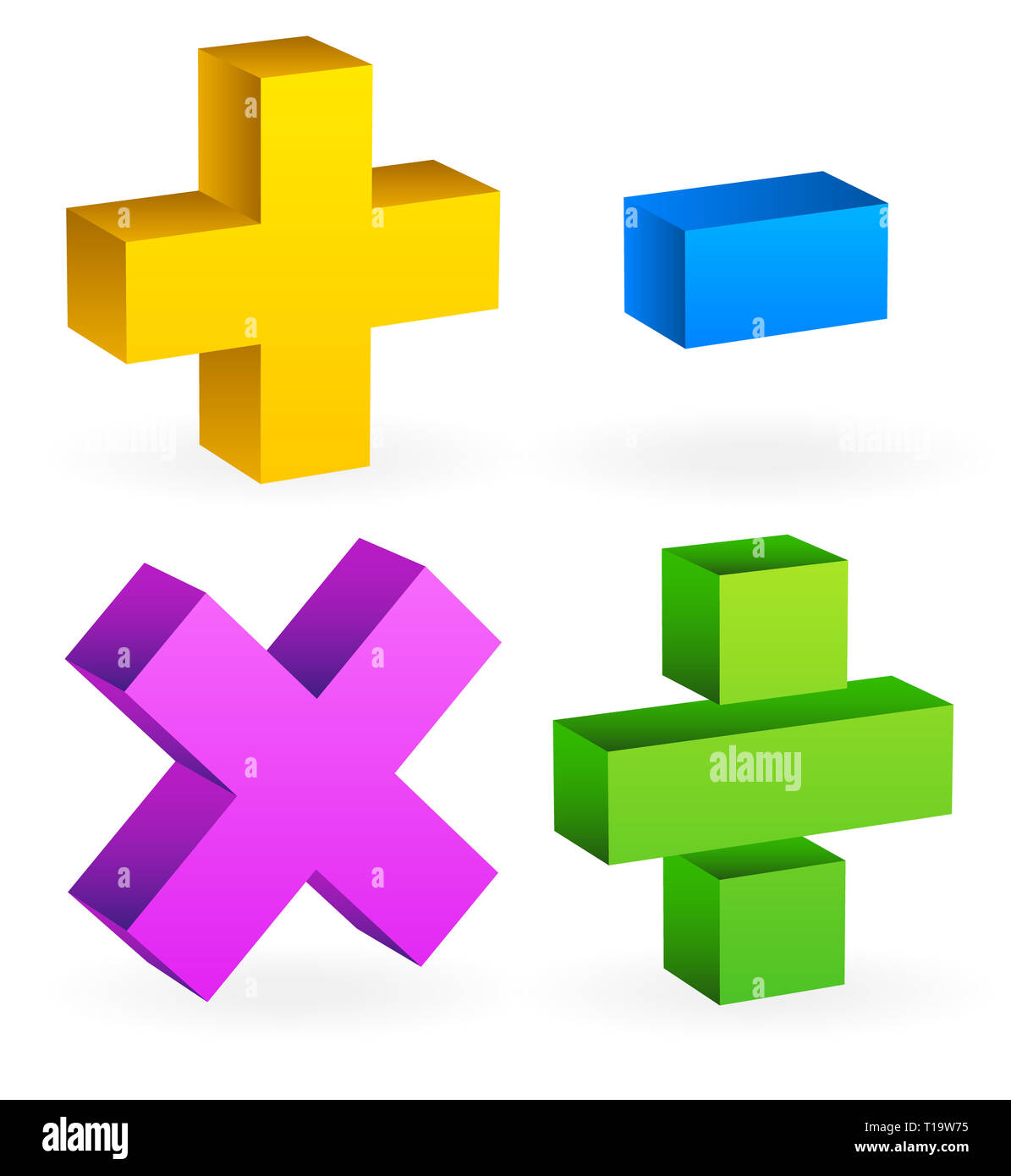 Mathematik, Mathematik Symbol. Berechnung, Rechner Konzept. Plus, Minus ...