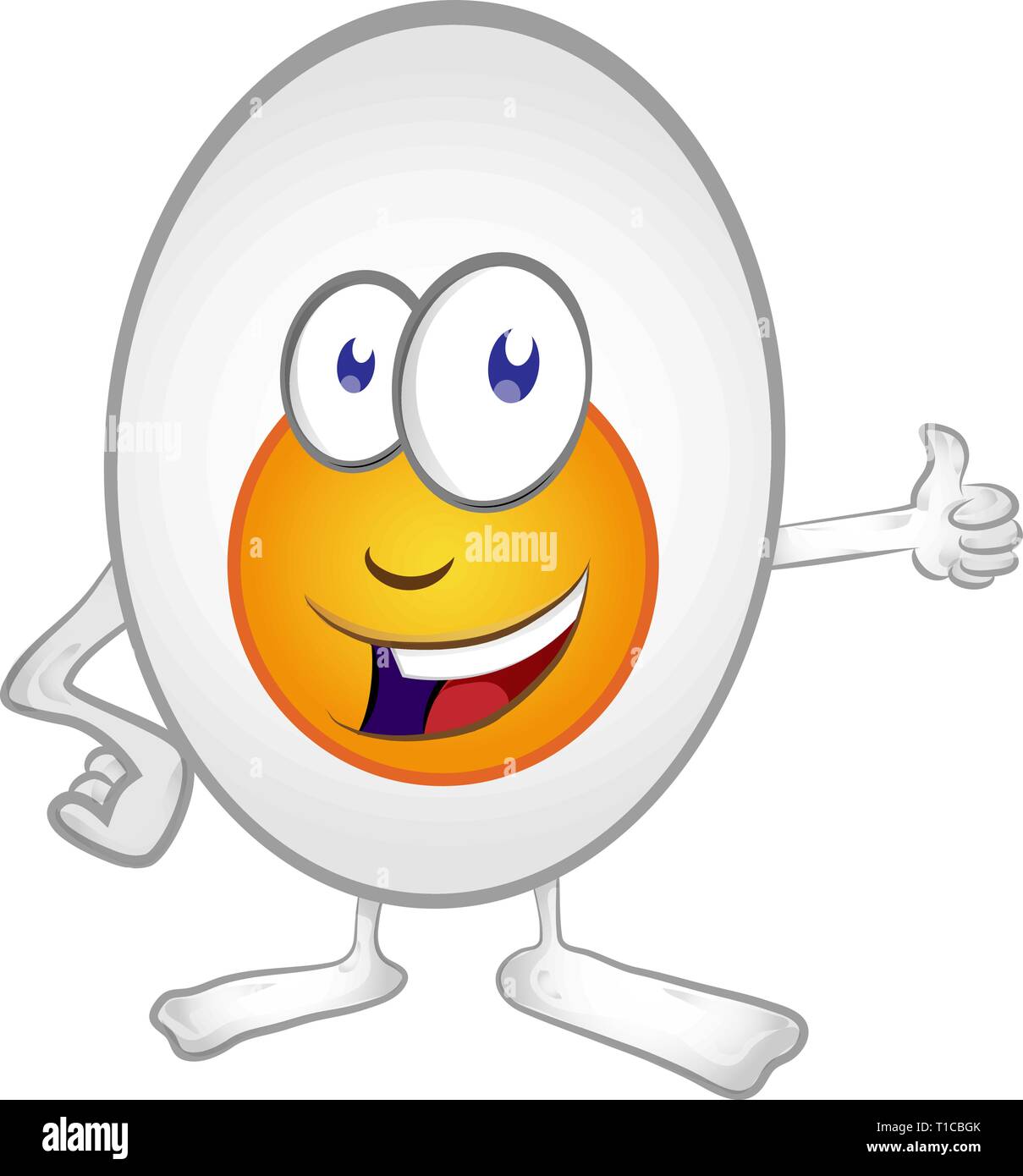 Happy Ei Cartoon Maskottchen Charakter. Vector Illustration isoliert ...