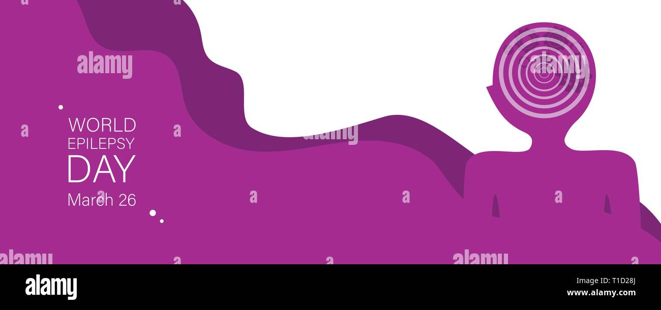 Lila tag Vektor banner Vorlage. Epilepsie Patienten unterstützen und ...