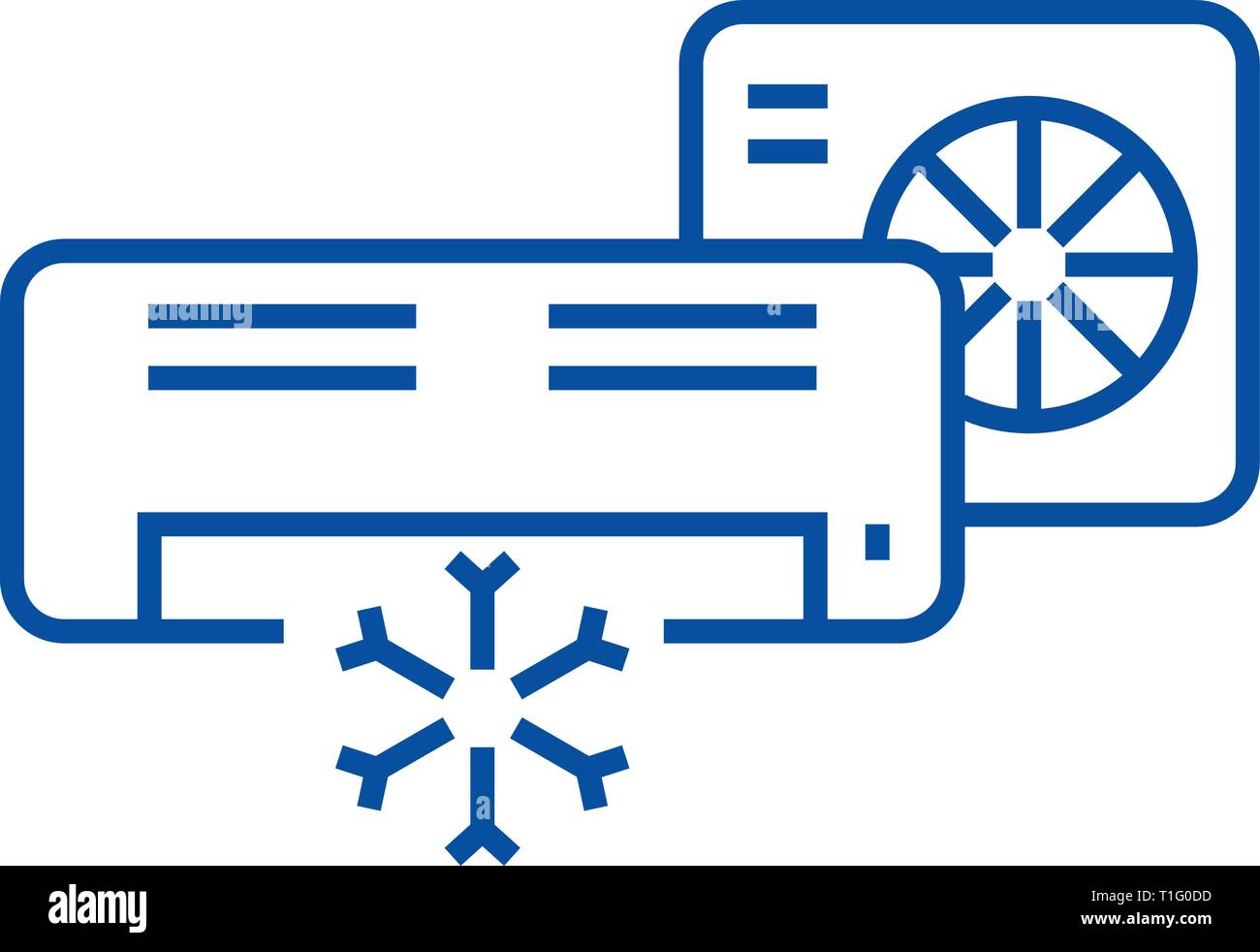 Klimaanlage, Split System Symbol Leitung Konzept. Klimaanlage, Split ...
