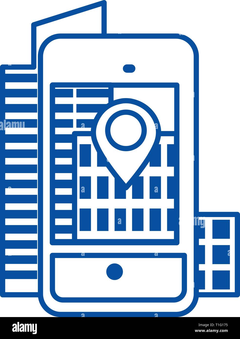 Augmented Reality, Stadt im Smartphone Symbol Leitung Konzept ... Augmented Reality, Stadt im Smartphone Symbol Leitung Konzept ...