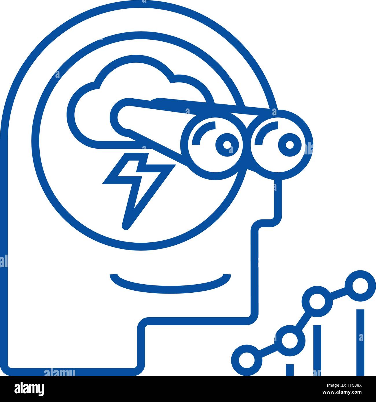 Brainstorming, Prognose, vision Symbol Leitung Konzept. Brainstorming ...