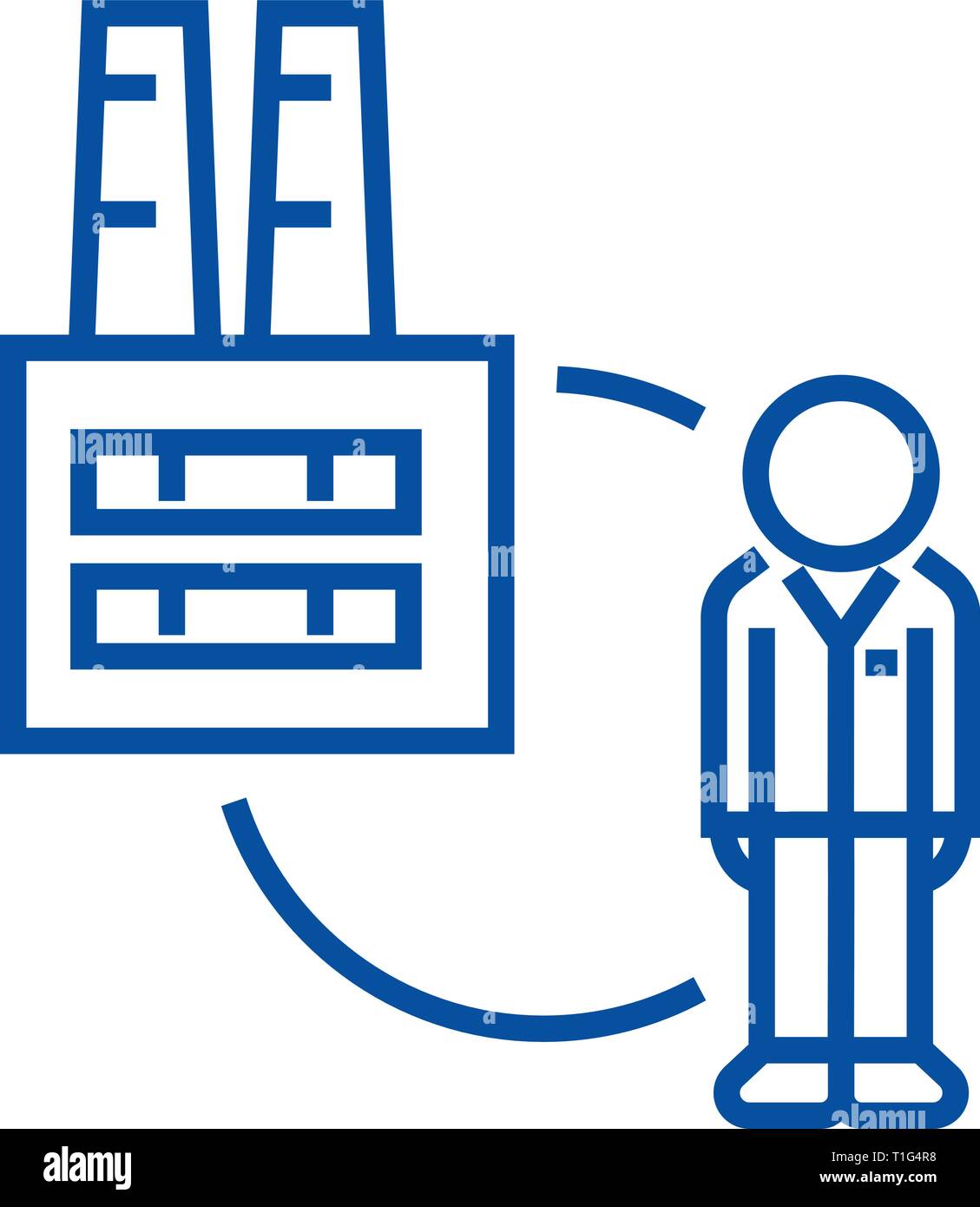 Business to Customer, Fabrik für Verbraucher Symbol Leitung Konzept ...