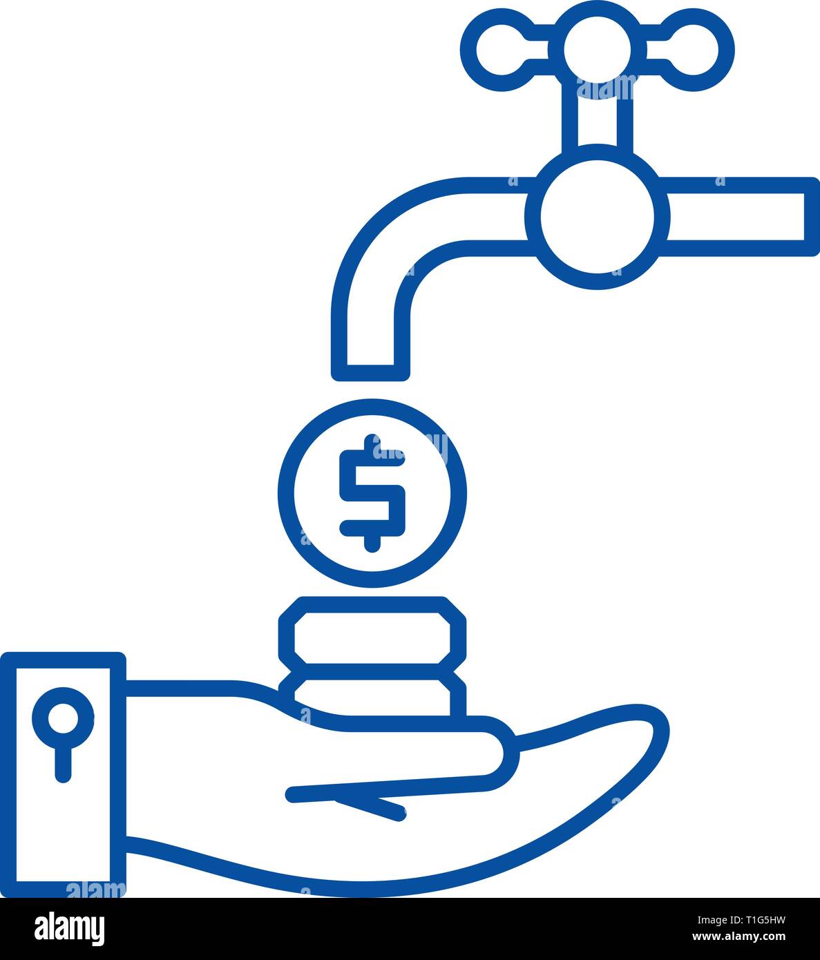 Cash flow Symbol Leitung Konzept. Cash flow Flachbild vektor Symbol ...