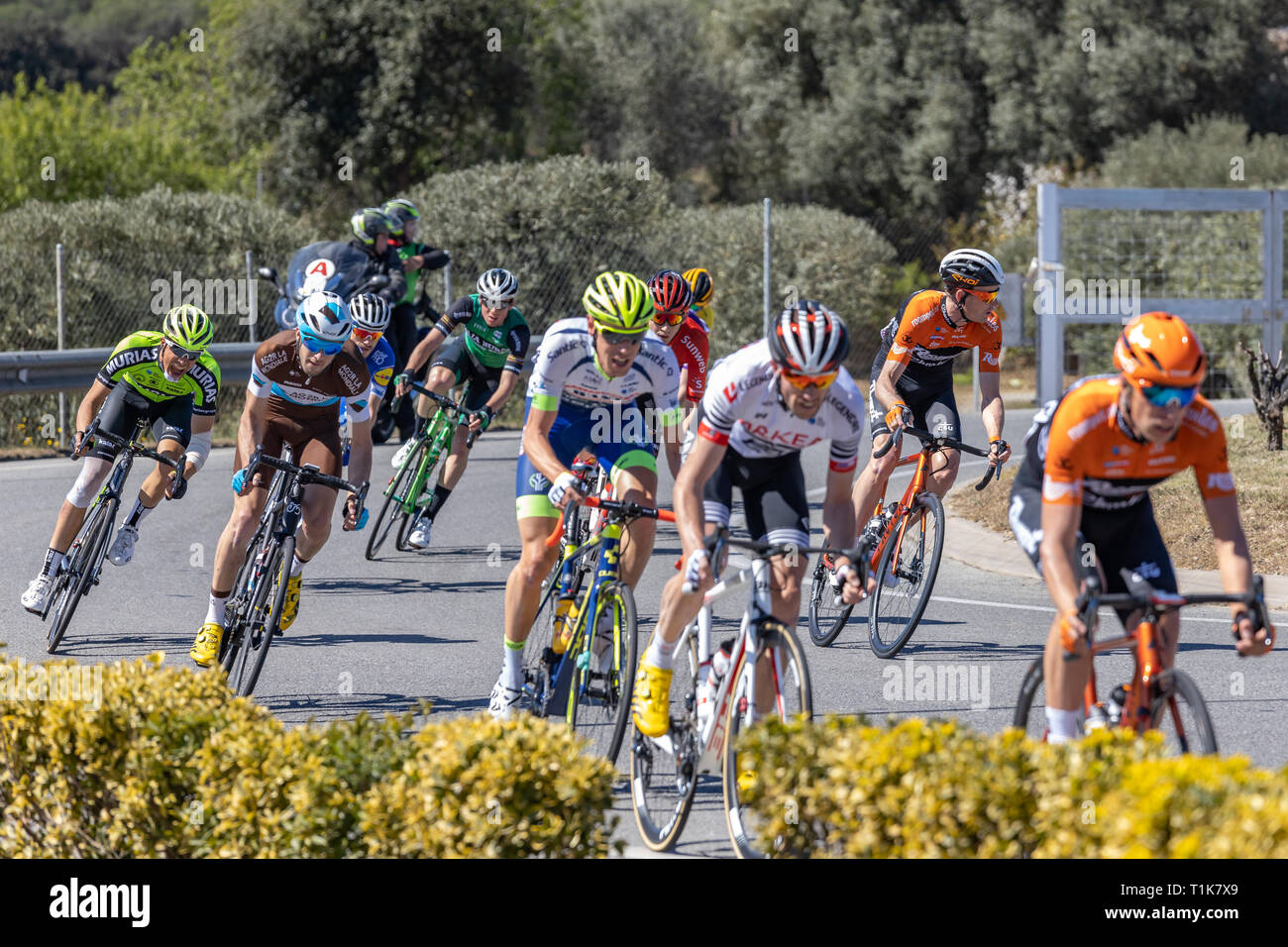 Volta Straße Radfahren in Katalonien, Spanien. 27. März, 2019. Die ...