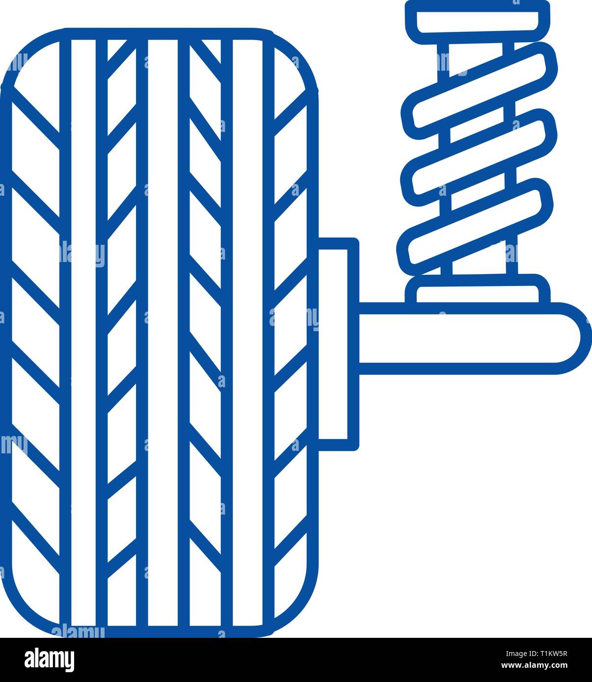 Federung, das Auto, das auto Symbol Leitung Konzept. Federung, Auto ...
