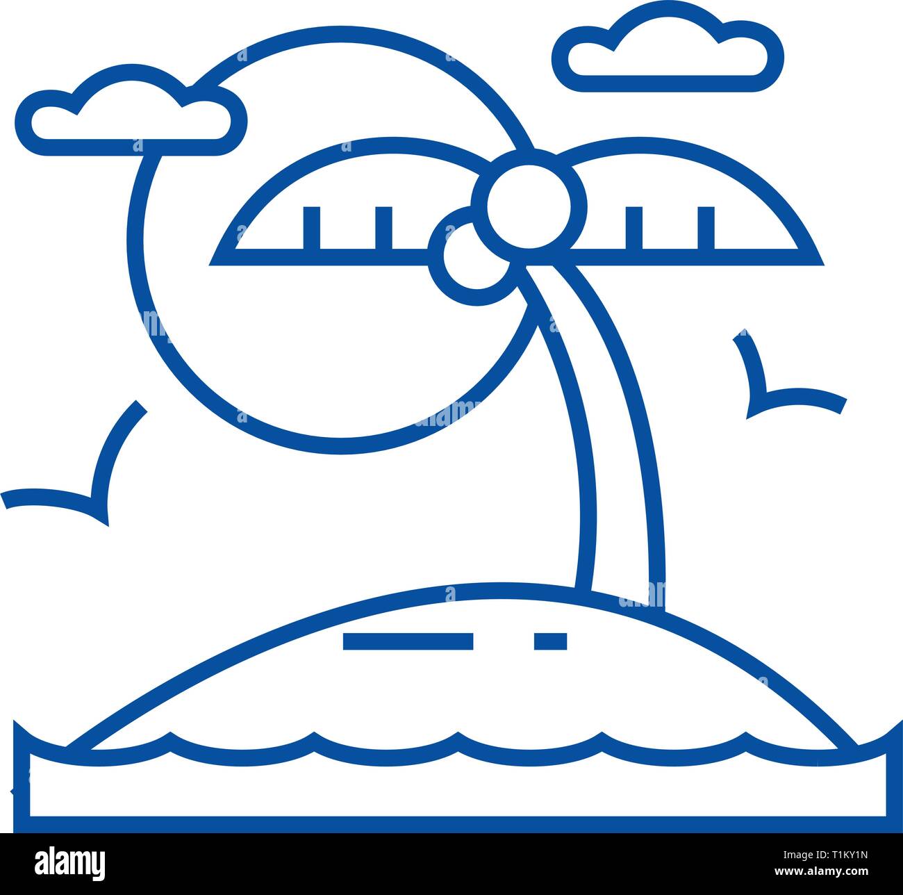 Tropical Beach, Insel Symbol Leitung Konzept. Tropical Beach, Insel ...