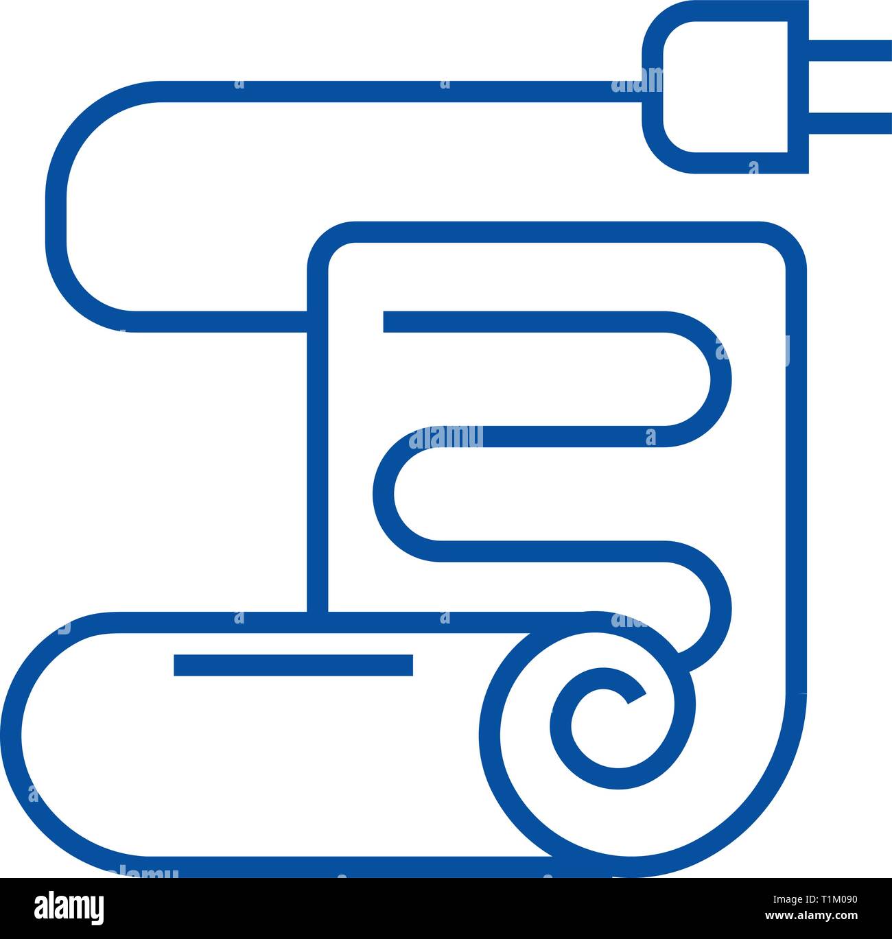 Warmen Boden, Bodenheizung Symbol Leitung Konzept. Warmen Boden ...