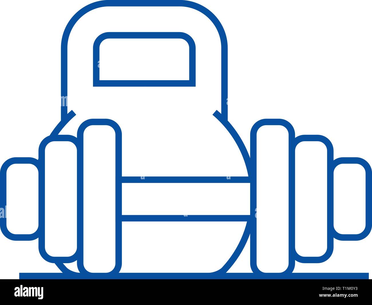 Gewichten und Hanteln Symbol Leitung Konzept. Gewichten und Hanteln ...