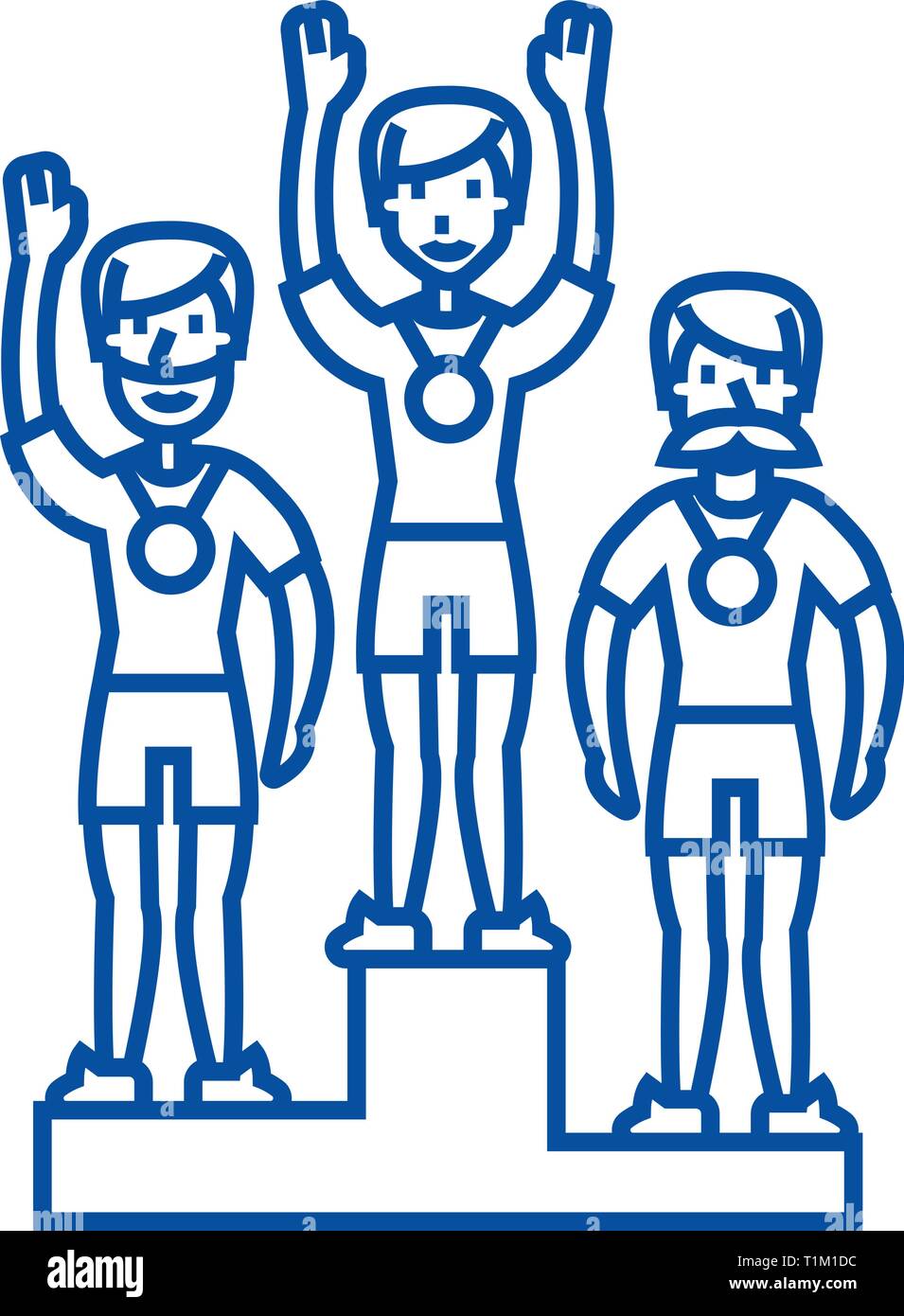 Siegertreppchen, Sport Line Symbol Konzept. Siegertreppchen, sport ...