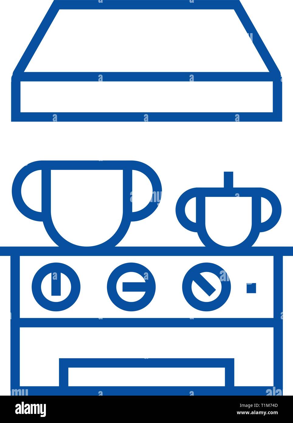 Küche Herd Symbol Leitung Konzept. Küche Herd flachbild Vektor Symbol ...
