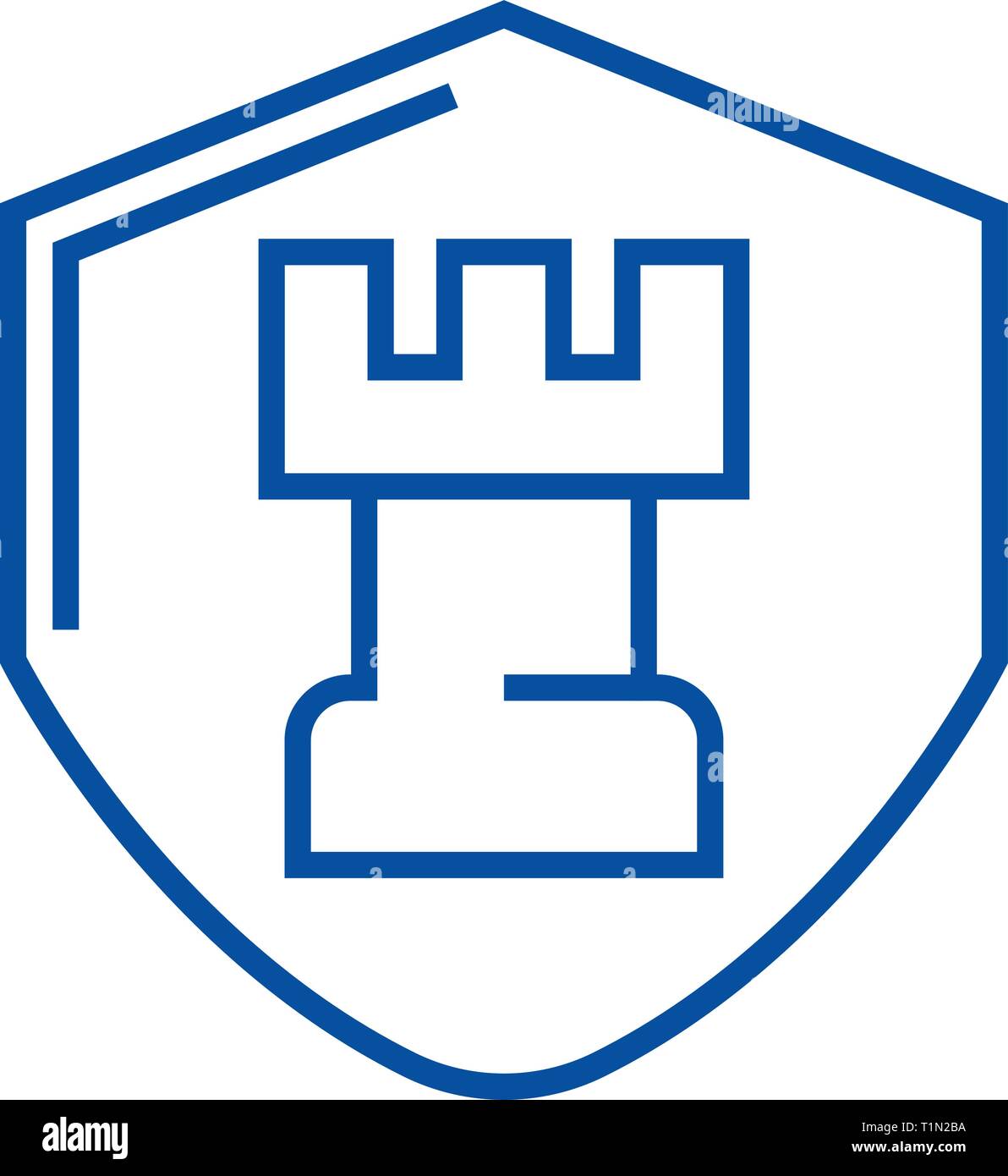 Festung, Burg Schild Symbol Leitung Konzept. Festung, Burg Schild ...