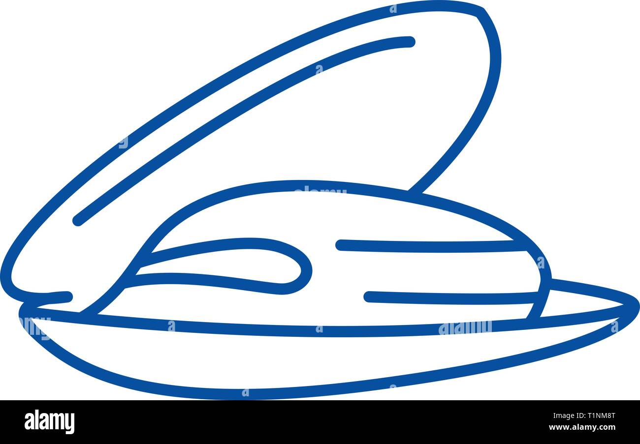 Muscheln Symbol Leitung Konzept. Muscheln flachbild Vektor Symbol ...